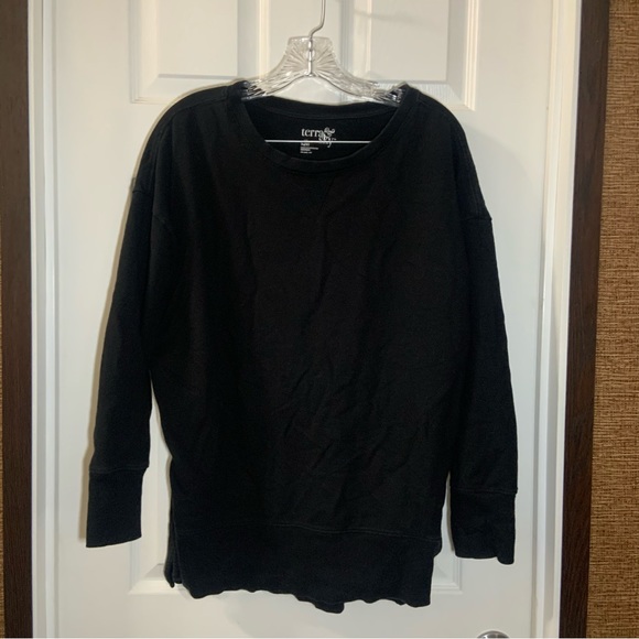 Terra & Sky | Tops | Terra Sky Black Crew Neck Pullover Sweatshirt Size ...